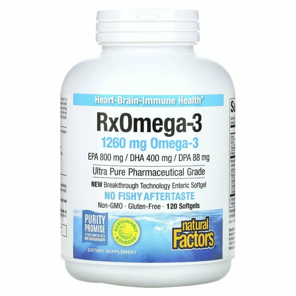 Rx Omega-3, Natural Factors, 120 капсул