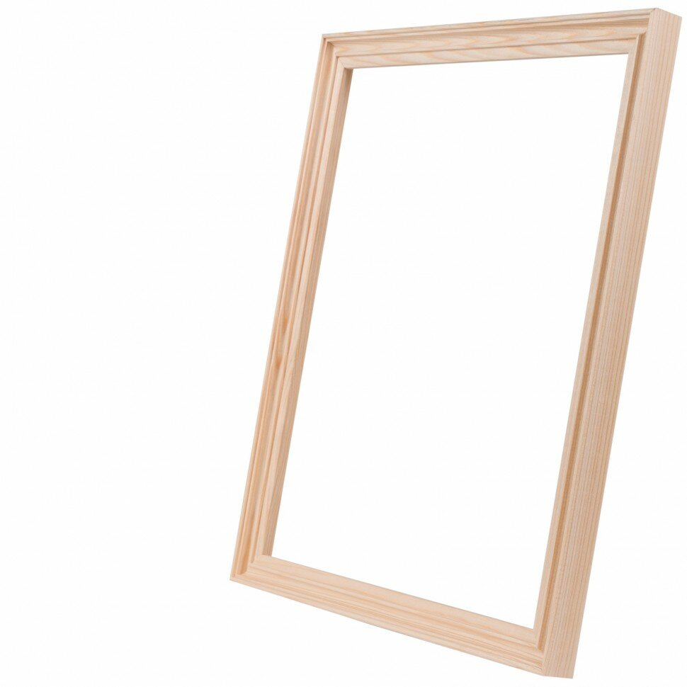Рама багетная 35х45 см, шир. 21 мм, из сосны, натуральное дерево, С 2 + комплект крепежа
