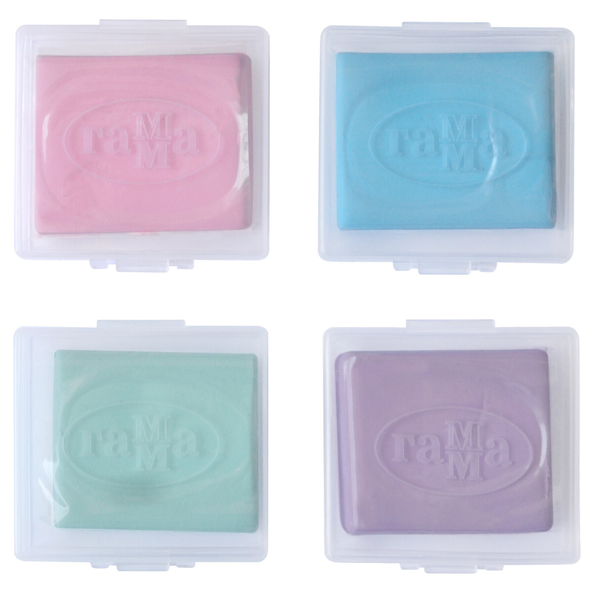 10 шт. Ластик-клячка Гамма "Студия", 40*35*10мм, ассорти пастельные цвета, пластик. контейнер