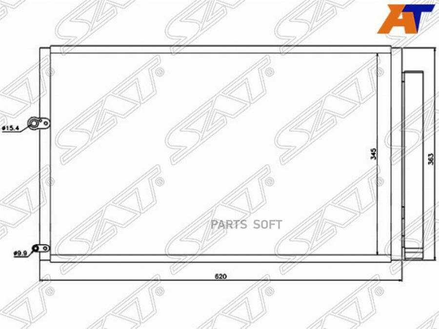 Радиатор кондиционера Toyota Prius (NHW20) 03-11 SAT ST-TYN20-394-0 | цена за 1 шт