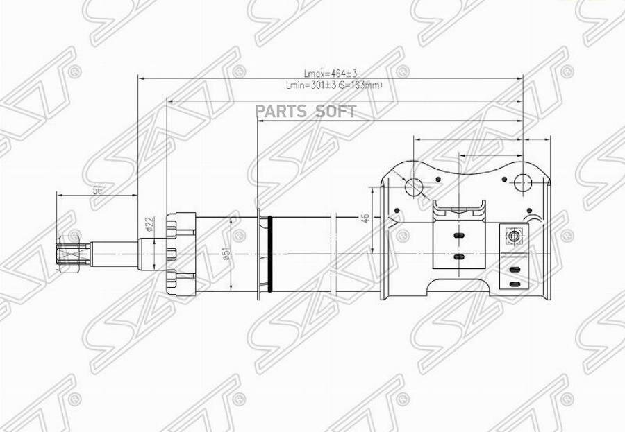 Стойка передняя Suzuki Escudo 88-97 / Vitara 88-99 (Слева) SAT ST-41602-79E20 | цена за 1 шт