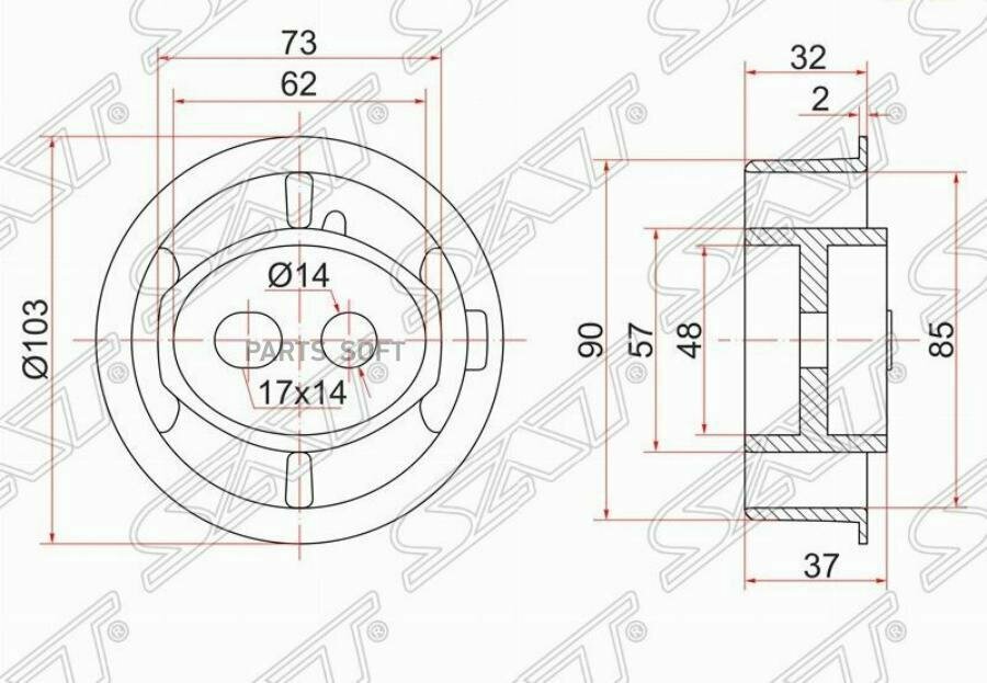 Опора редуктора Toyota Mark II (X90, X100, X110) 92-04 / Brevis 01-07 SAT ST-41651-22060 | цена за 1 шт