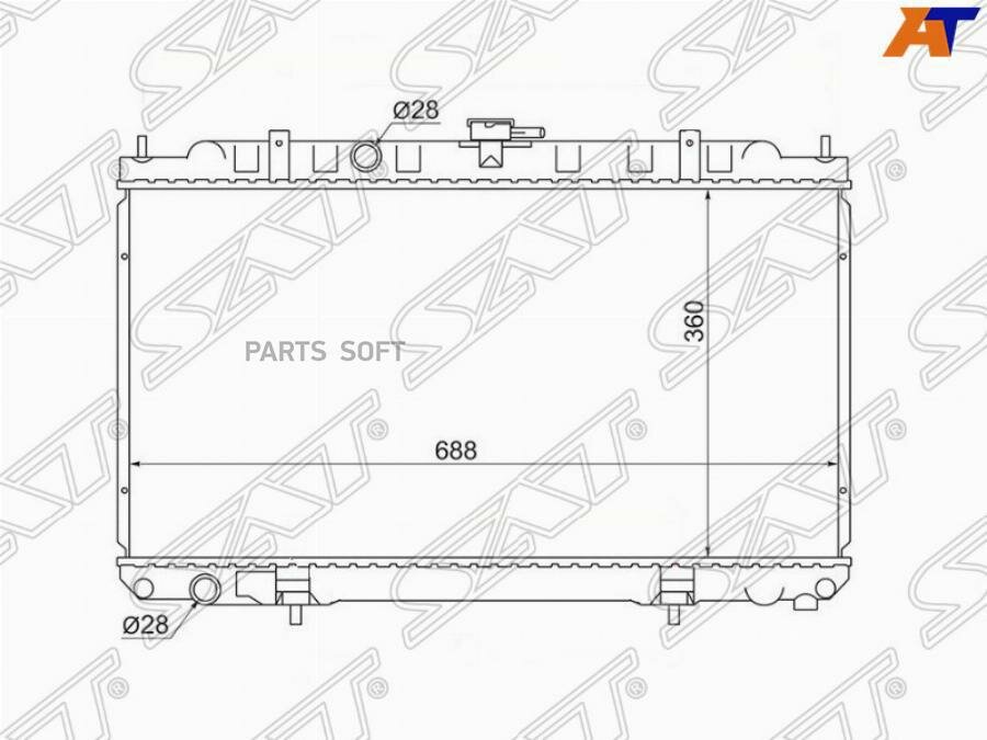 Радиатор Nissan AD 99-02 / Almera 00-06 SAT SG-NS0001-16-MT | цена за 1 шт
