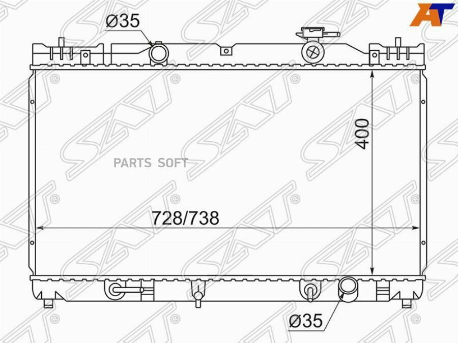 Радиатор Toyota Camry (XV30) 01-06 / Daihatsu Altis 01-05 SAT TY0003-ACV30 | цена за 1 шт