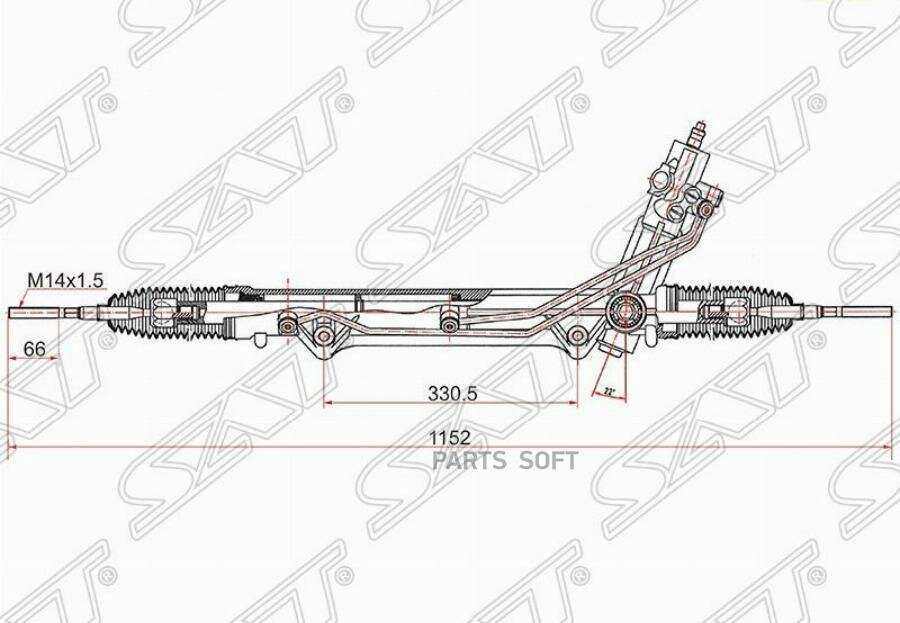 Рейка рулевая BMW X5 99-06 SAT ST-32136761823 | цена за 1 шт