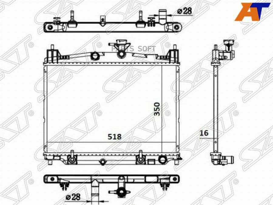 Радиатор Mazda Demio 07-14 / 2 07-15 SAT MZ0012-1 | цена за 1 шт