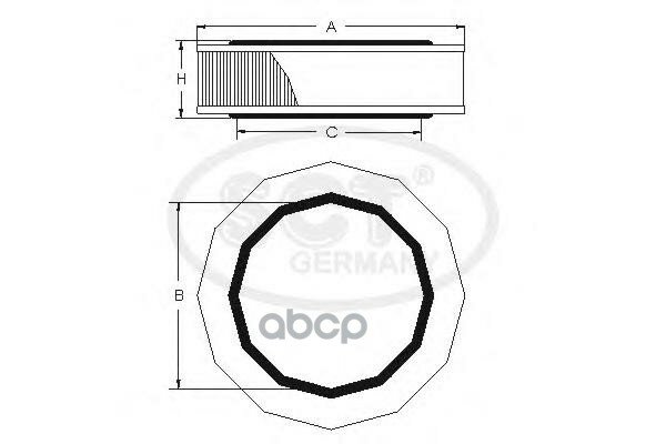 Воздушный фильтр OPEL KADETT E 1.2-1.3 SCT арт. sb241