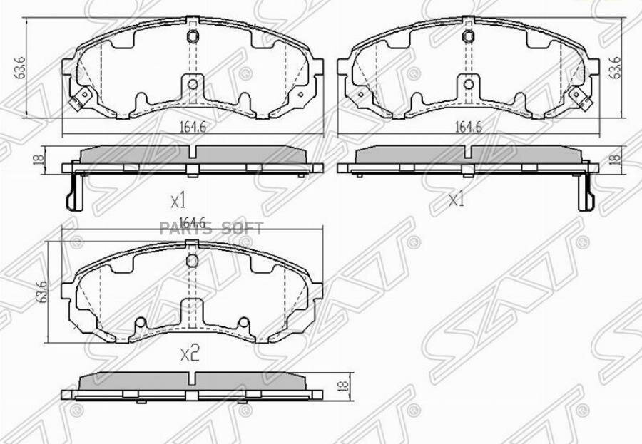 Колодки тормозные (Спереди) Haval H9 15-24 / Kia Carnival 06-14 SAT ST-58101-4HA50 | цена за 1 шт