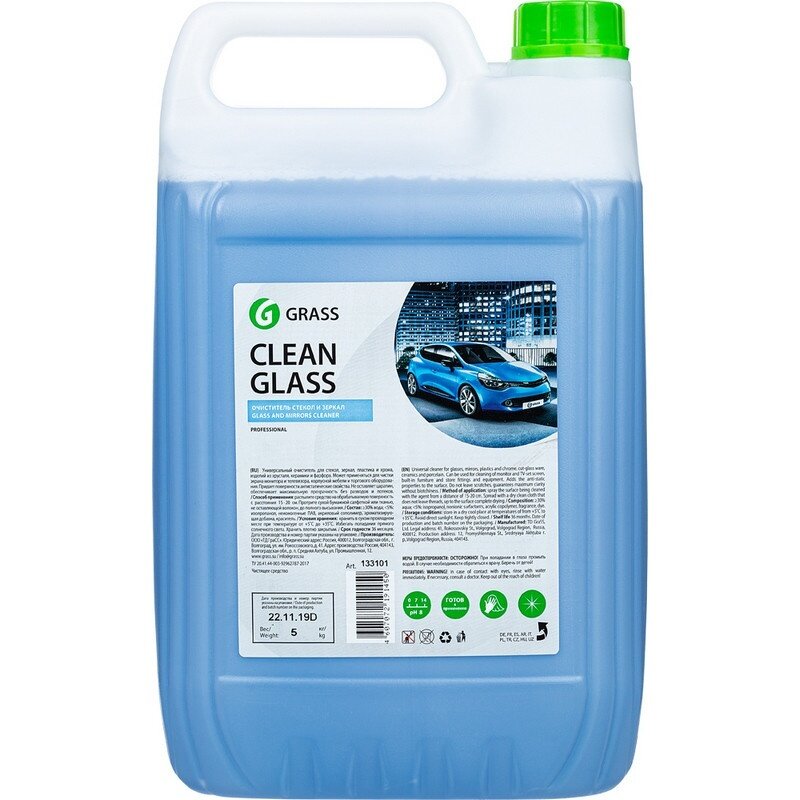 Средство для мытья стекол и зеркал GRASS универсальное, Сlean glass, 5 л
