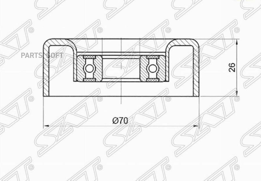 Ролик приводного ремня Hyundai Elantra 95-09 / Santa Fe 00-09 SAT ST-25281-27001 | цена за 1 шт