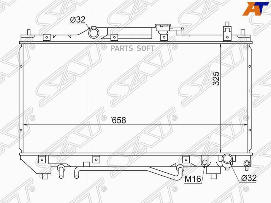 Радиатор Toyota Avensis (T220) 97-03 SAT TY0002-ST220 | цена за 1 шт