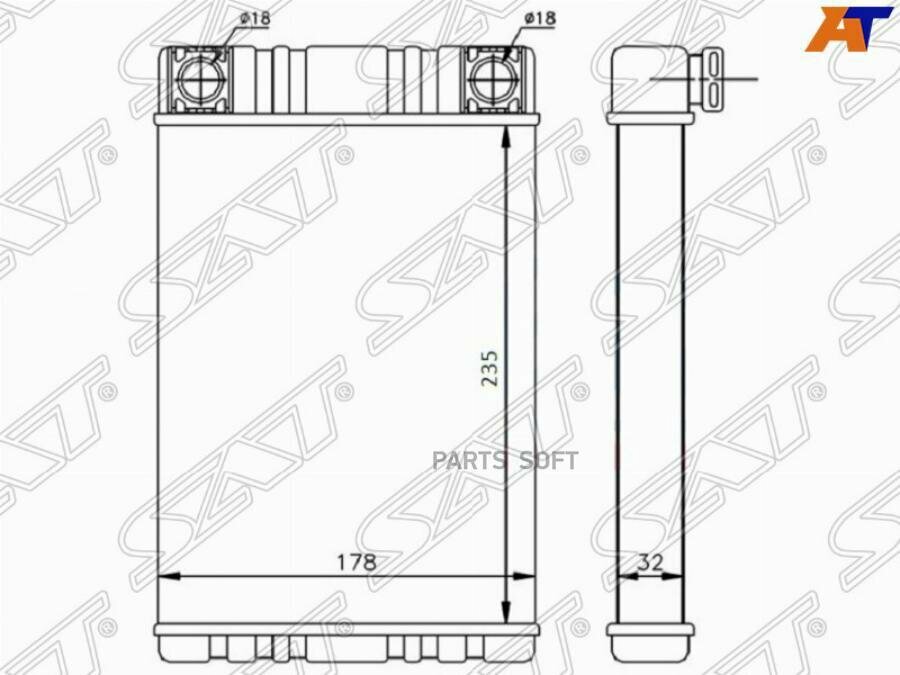 Радиатор отопителя салона Mercedes-Benz C-Class 00-08 / CLK-Class 02-10 SAT ST-MD07-395-0 | цена за 1 шт