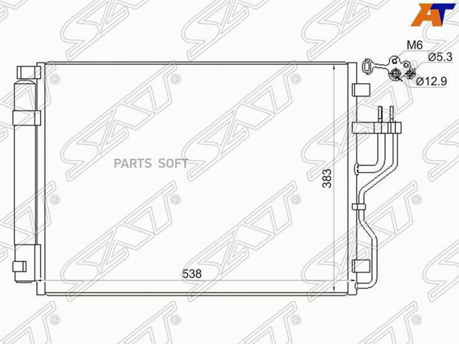 Радиатор кондиционера Hyundai ix35 09-15 / Tucson 09-15 SAT ST-HY14-394-A0 | цена за 1 шт