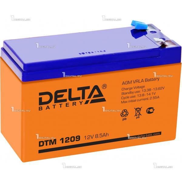 Аккумулятор DELTA DTM-1209 (12В, 9Ач /12V, 9 Ah / вывод F2) (UPS серия)