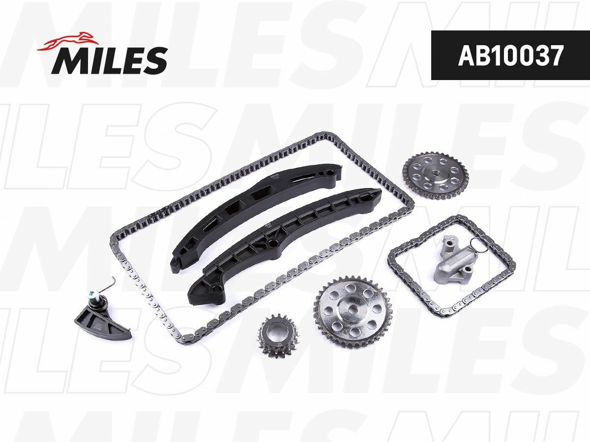 Комплект цепи ГРМ VAG 1.4FSi-1.6FSi BAG/BLF/BLP 03- co звездочками, MILES AB10037