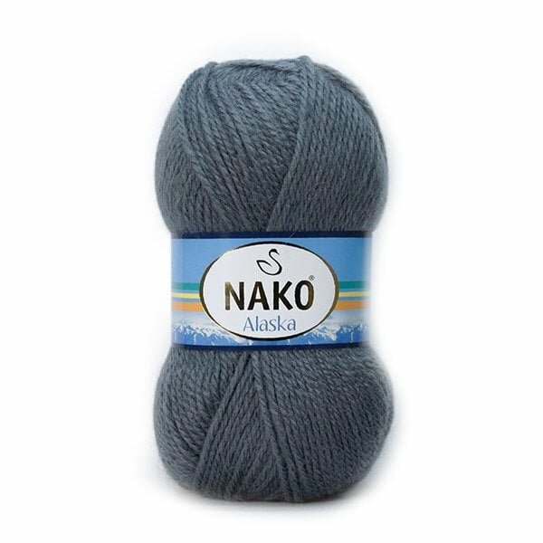 Пряжа ALASKA (Nako), серый - 3468-7116, 5% мохер, 15% шерсть, 80% акрил, 5 мотков, 100 г, 200 м.