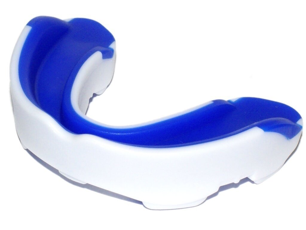 Капа боксерская одночелюстная EVA бело-синяя