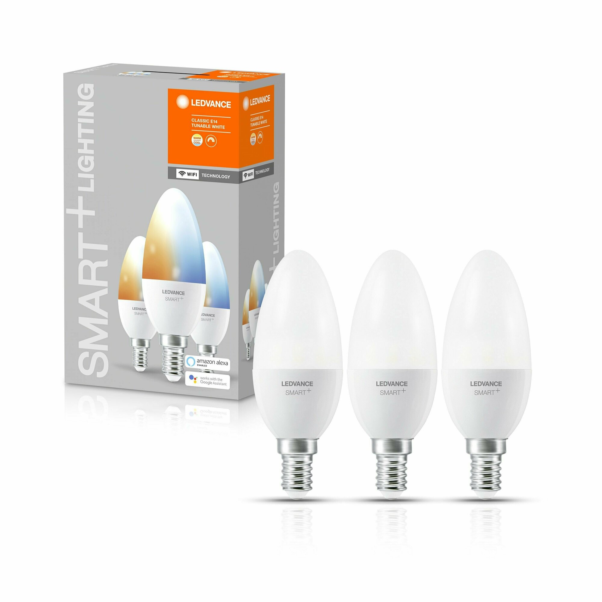 Умная светодиодная лампа Ledvance / Osram SMART+ B, WiFi, 470лм, 5Вт, 2700-6500К, E14, 3 шт
