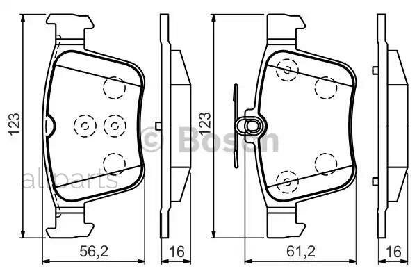 BOSCH 0986494658 дисковые колодки задние