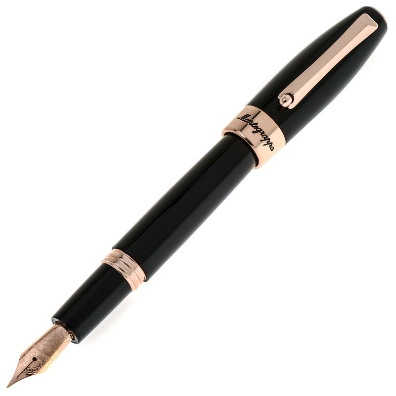 Перьевая ручка Montegrappa Fortuna Black Rose Gold M. Артикул FORT-R-FP-M