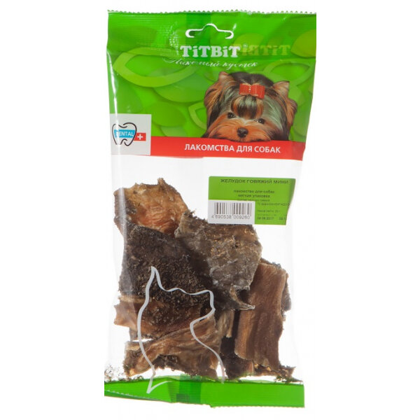 Titbit Лакомства для собак Желудок говяжий мини