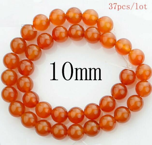 Сердолик 10 мм, 37 шт (Натуральный камень, Природный минерал), форма бусин - шар
