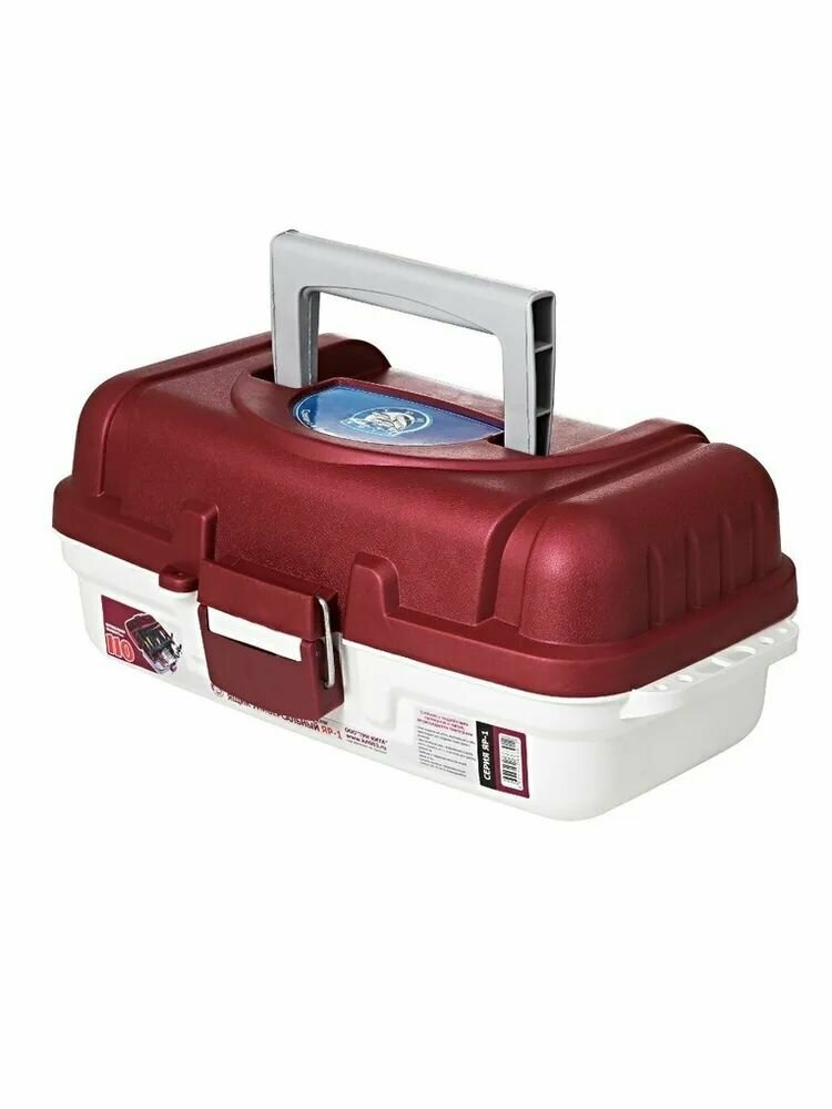 Ящик рыболовный ЯР-1, пластик, красный/белый, 1 полка с лифтом