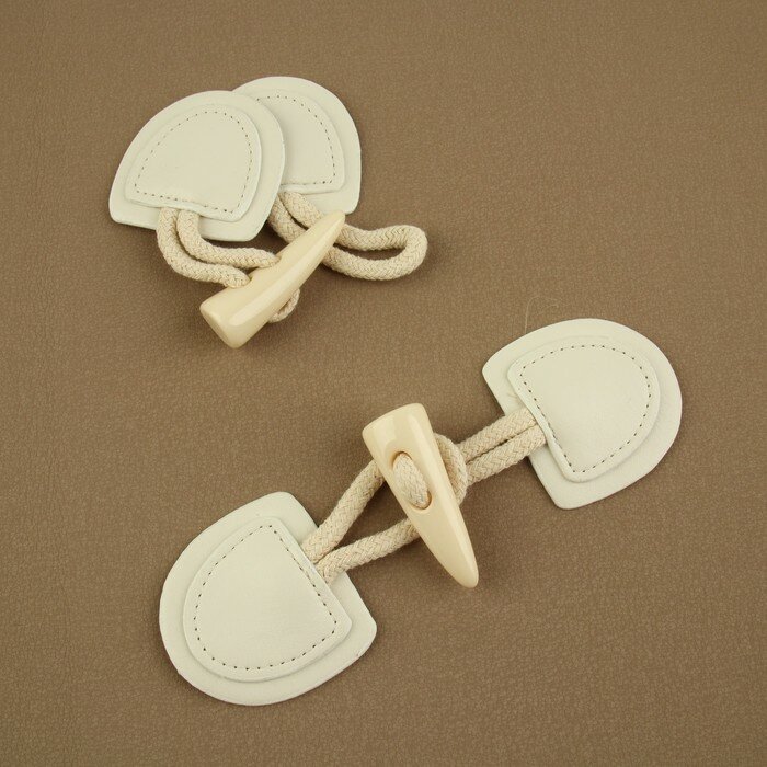 Застёжка-клевант 16×5 см, 2 шт, цвет молочный