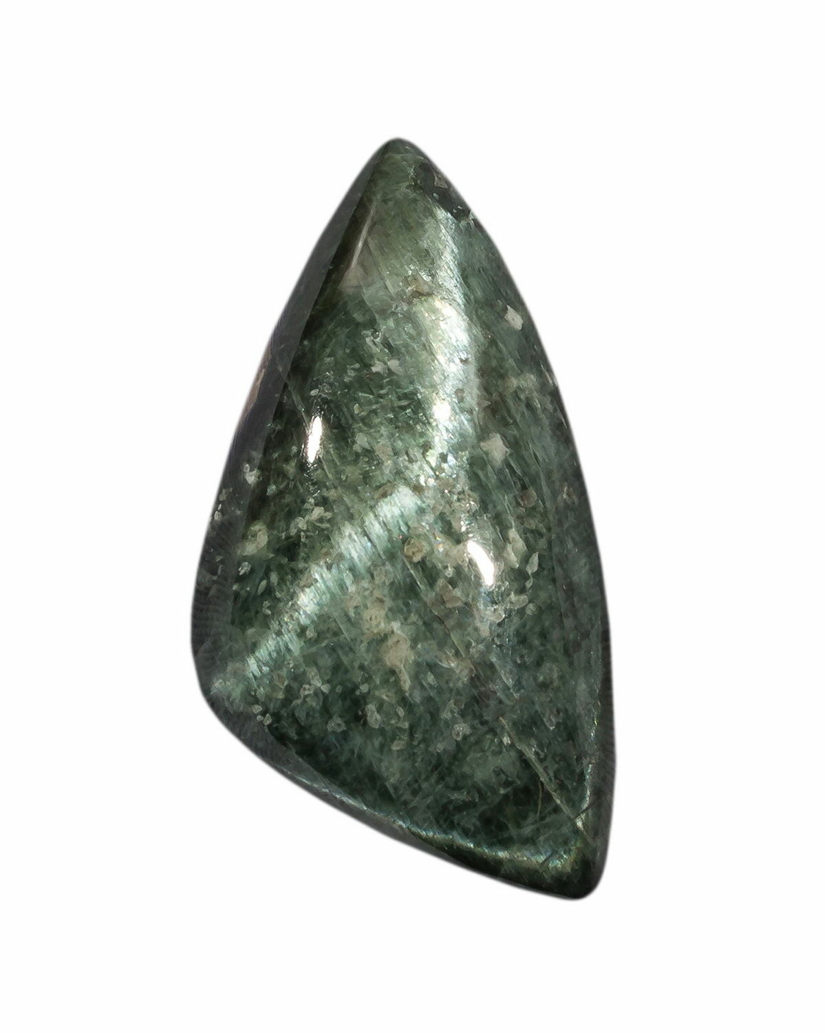 Кабошон актинолит 34х18х6 мм.