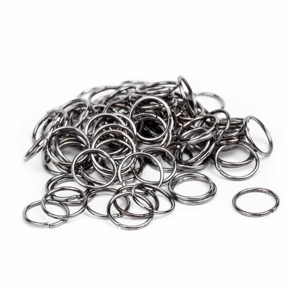 Соединительные колечки одинарные, размер 8х0,7мм, Цвет: темный никель, 50шт.