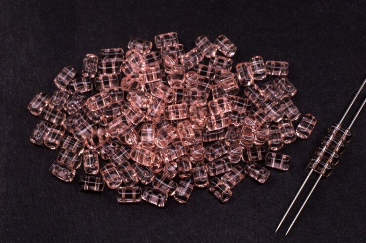 Бусины Rulla 3х5мм, отверстие 0,8мм, цвет 70120 розалин прозрачный, 711-096, 10г (около 100шт)