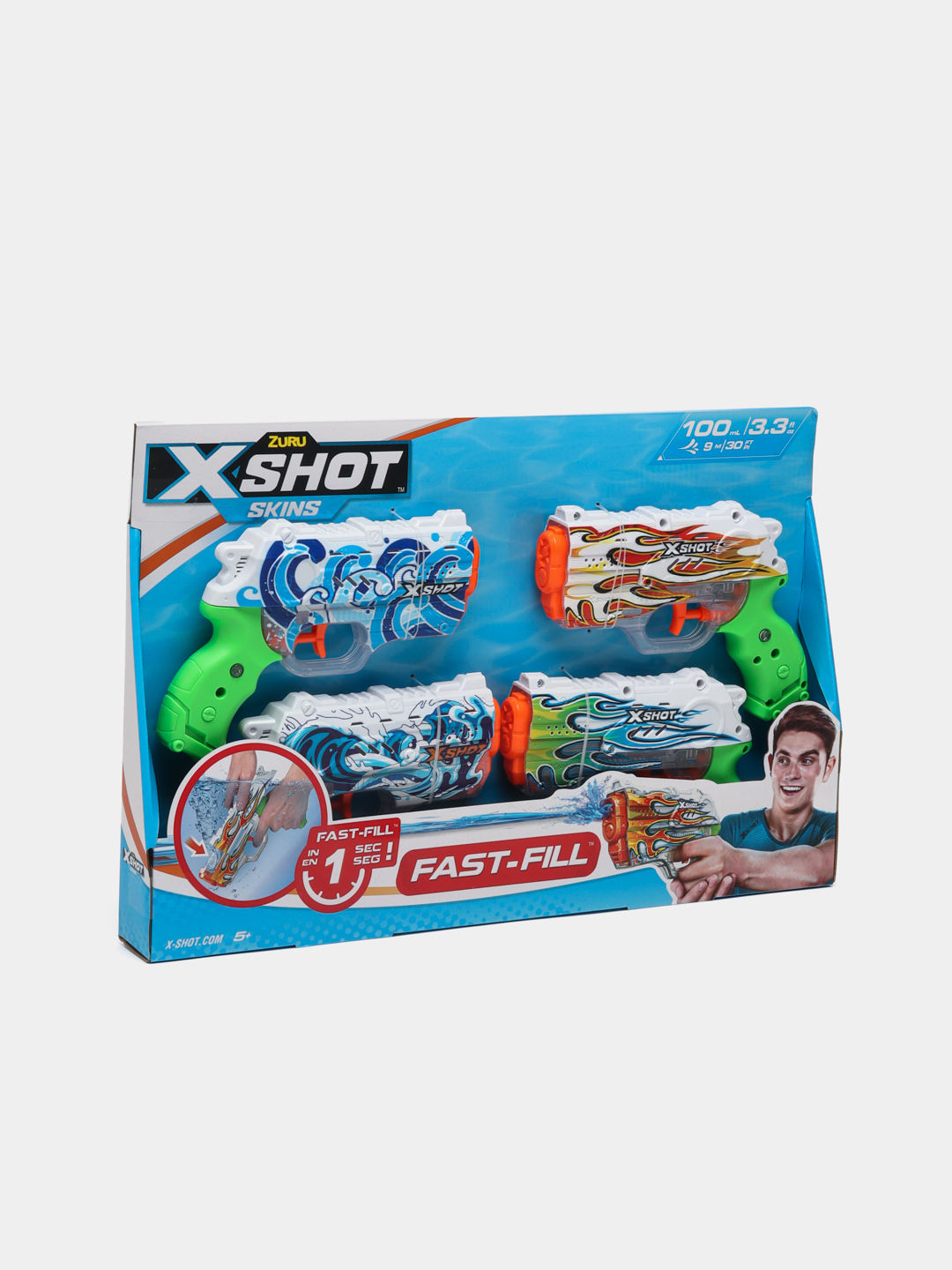 Бластер водяной X-Shot Water Fast Fill Skins Nano, Zuru 11857