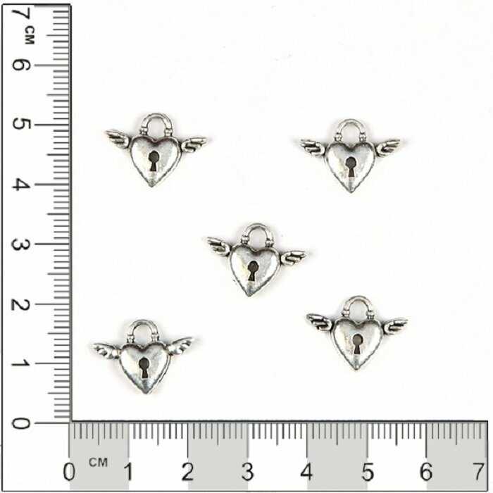 Фурнитура "Замочек сердечко" 1,5см*2см, 5 шт. в упаковке