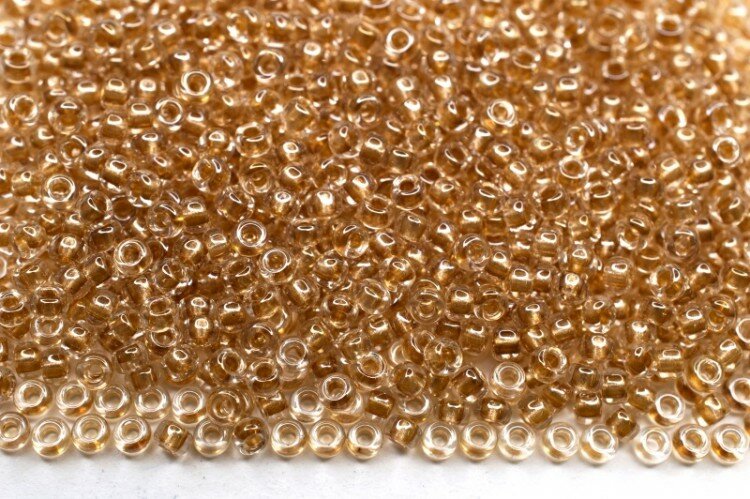 Бисер японский MIYUKI круглый 11/0 #0234 хрусталь/золотой, окрашенный изнутри, 10 грамм