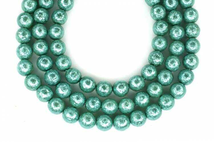 Жемчуг фактурный Preciosa, цвет 70455 бирюзовый, 8мм, 726-074, 10шт