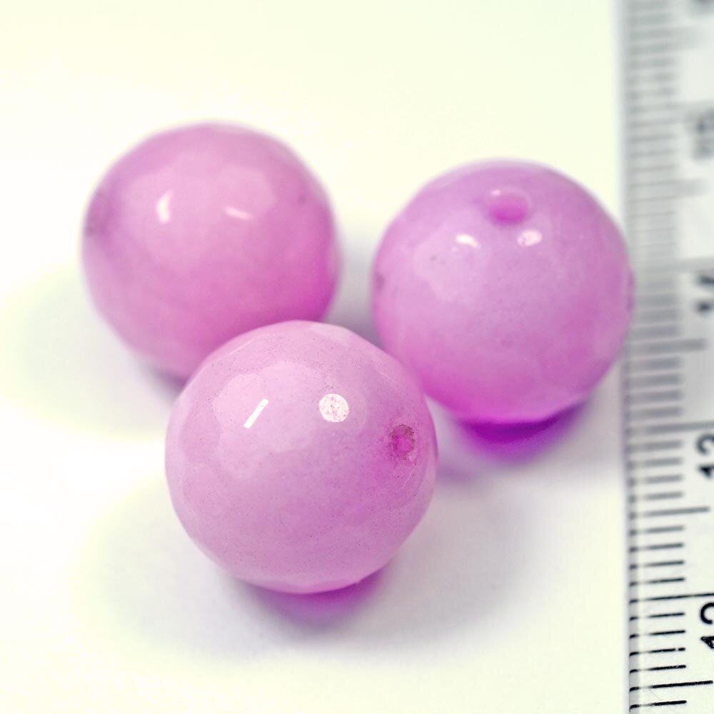 Натуральная бусина Агат фиалка 0006540 шарик граненый 12 мм, цена за 4 шт.