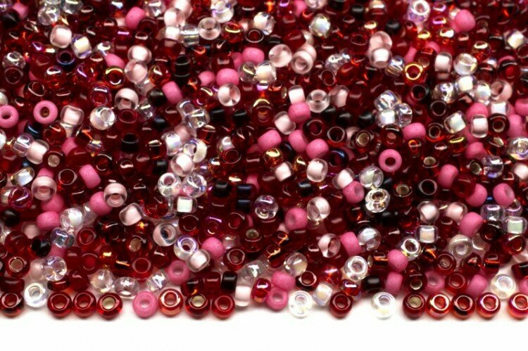 Бисер японский MIYUKI круглый 11/0 MIX05 клубничные поля, микс Strawberry Fields, 10 грамм