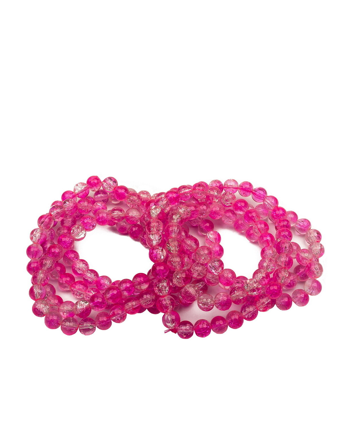 Бусины с эффектом кракелюра, размер 8 мм, цвет ярко-розовый, 210 штук