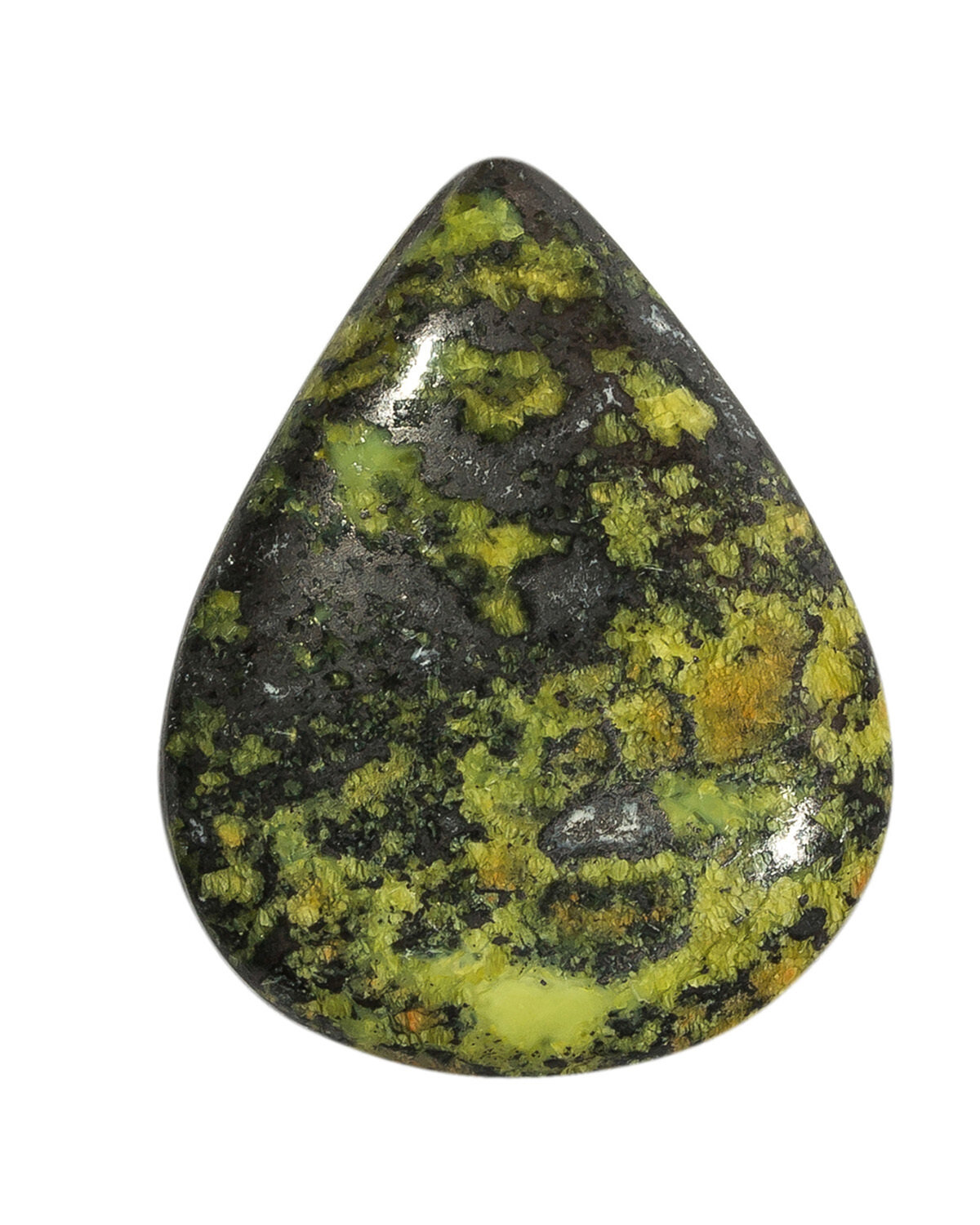 Кабошон из лизардита, размер 42х34х6 мм, вес 15 грамм, месторождение: Хакасия