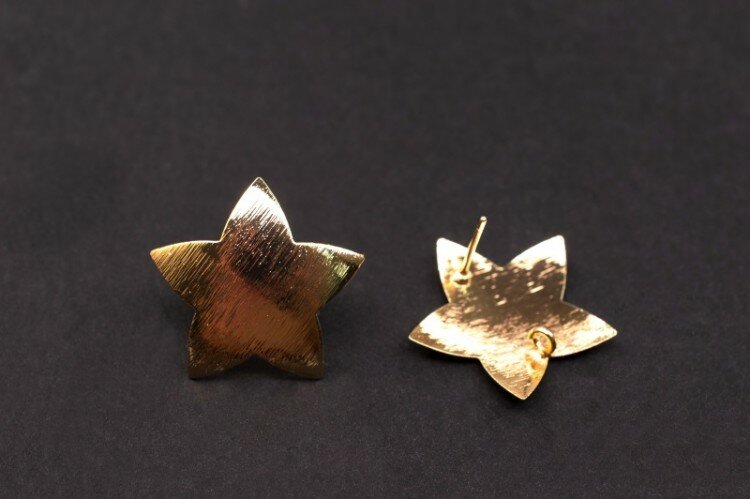 Основа для серег Звезда 24х24мм, штифт 10х1мм, цвет золото, медь, 21-161, 1 пара