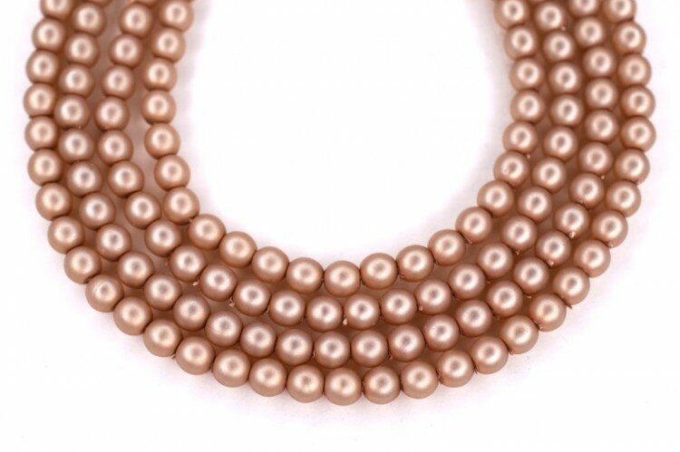 Жемчуг Preciosa, цвет 70574 матовый кремовая роза, 4мм, 10шт