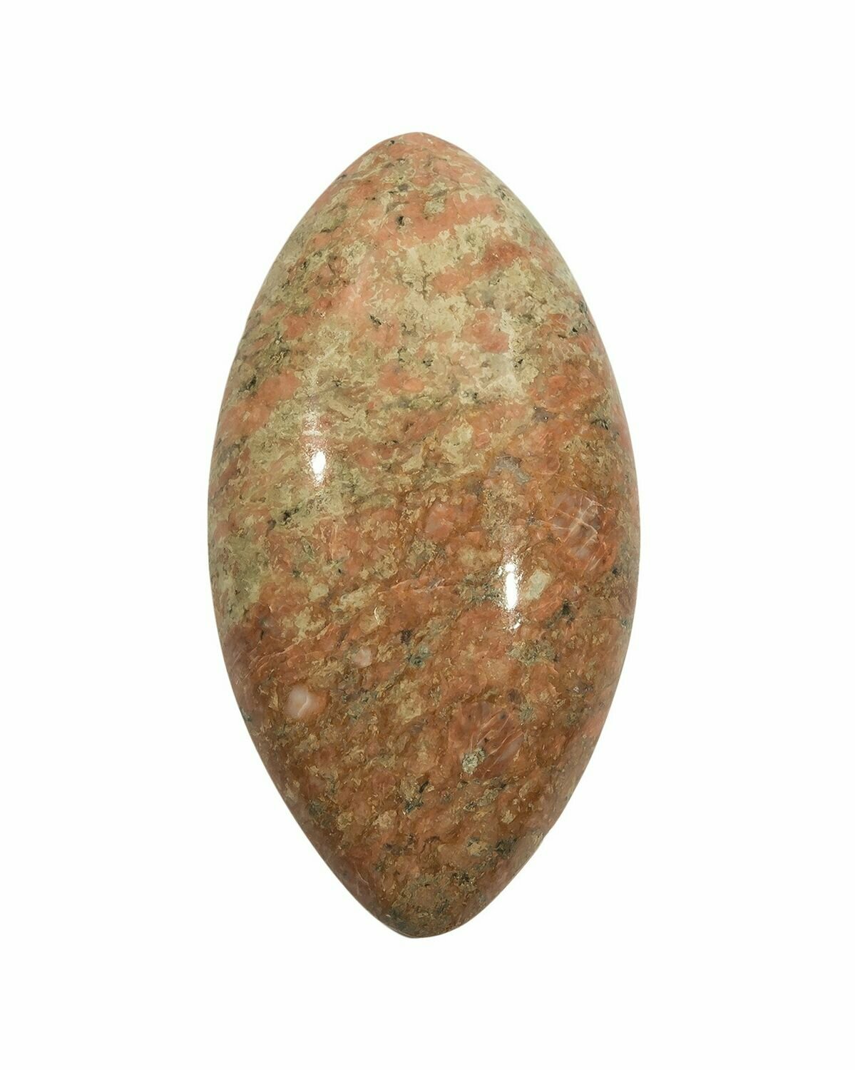 Кабошон из унакита размером 48х26х7 мм.