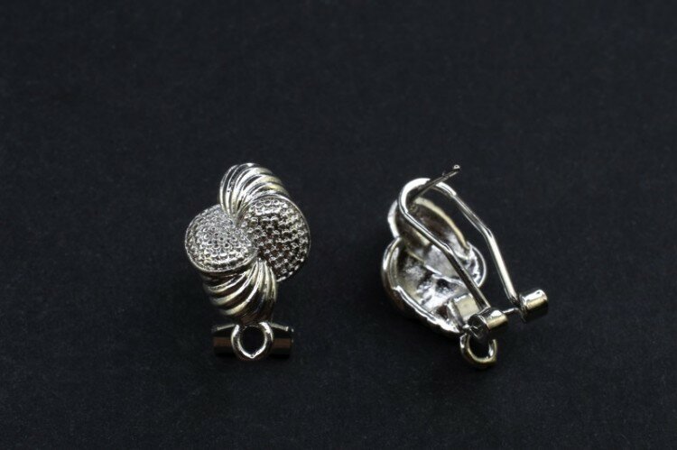 Гвоздики основы для серег 18х12х14х0,7мм, отверстие 2мм, цвет платина, латунь, 21-229, 1 пара