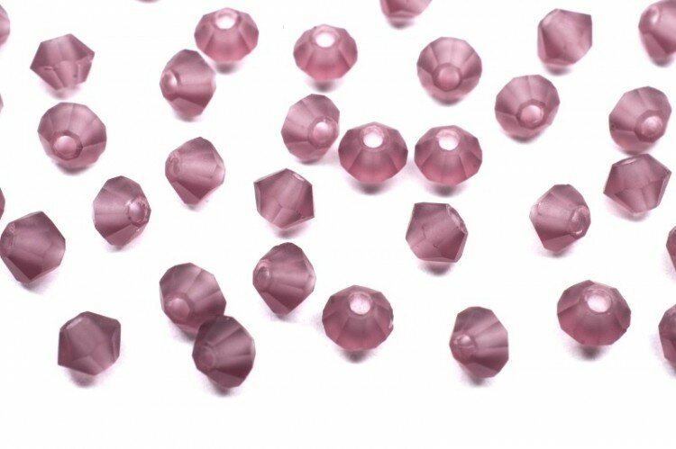 Бусины биконусы хрустальные 3мм, цвет AMETHYST MATT, 745-065, 20шт