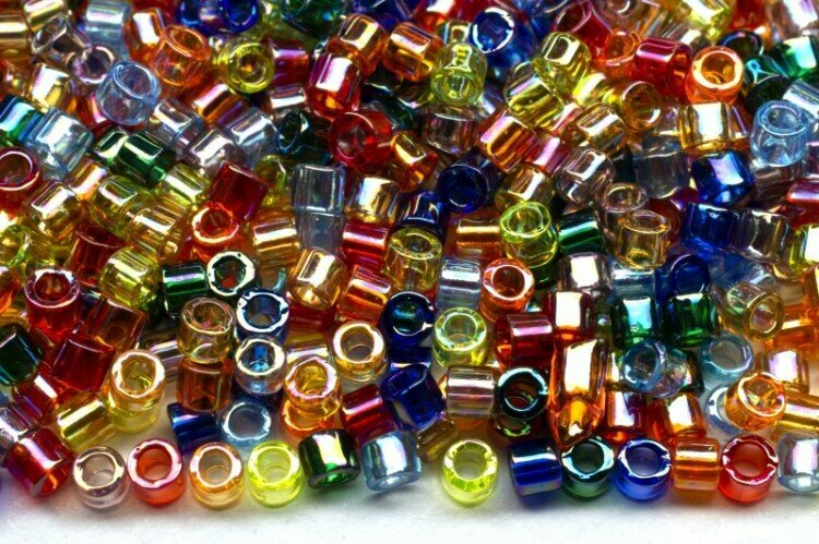 Бисер японский MIYUKI Delica цилиндр 10/0 DBM-MIX17 радуга АВ, микс Rainbow AB, 5 грамм