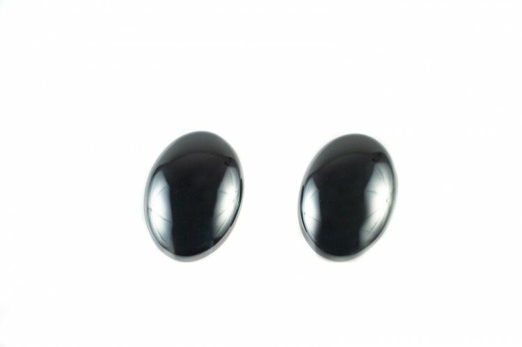 Кабошон овальный 25х18х5мм, Гематит синтетический, цвет гематитовый, 2003-026, 1шт