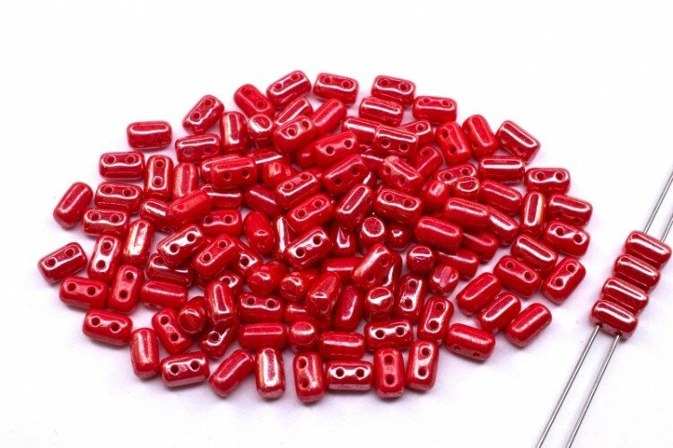 Бусины Rulla 3х5мм, отверстие 0,8мм, цвет 93200/14400 коралловый блестящий, 711-128, 10г (около 100шт)