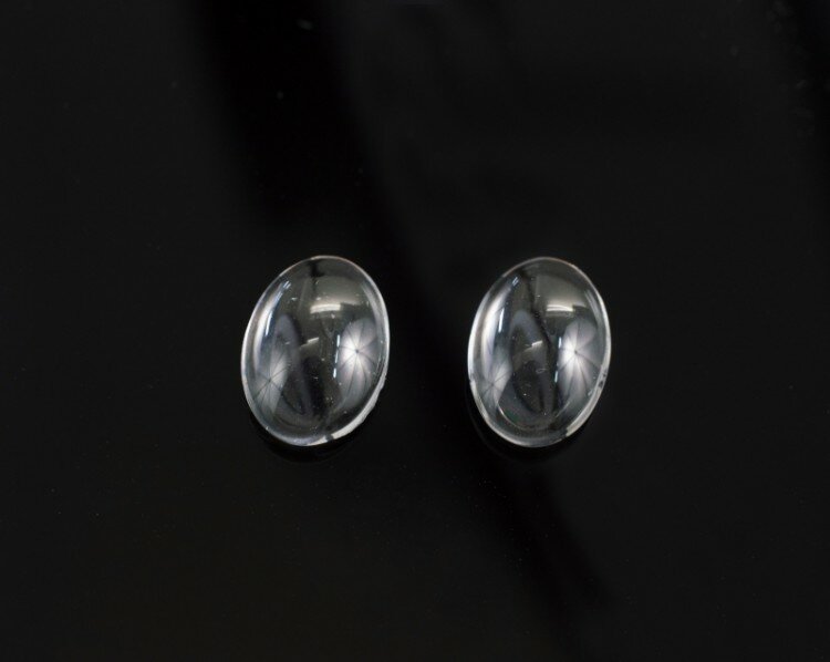 Кабошон стеклянный овальный 10х8мм, цвет прозрачный, 2000-026, 2шт