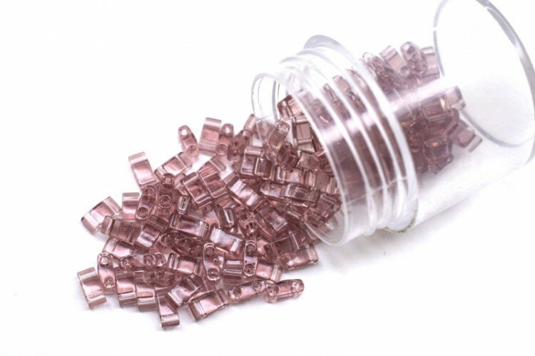 Бисер японский MIYUKI Half TILA #0142 дымчатый аметист, прозрачный, 5 грамм