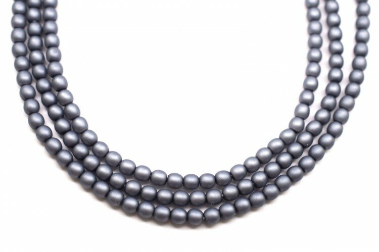 Жемчуг Preciosa, цвет 70540 матовый серо-сиреневый, 3мм, 10шт